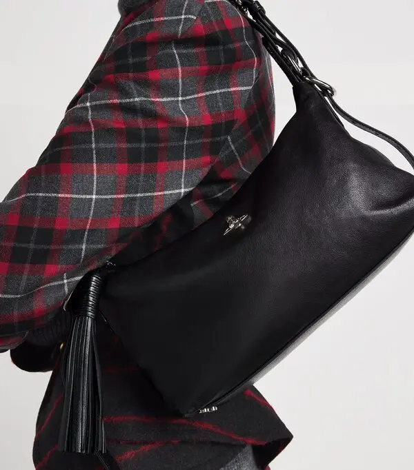 VIVIENNE WESTWOOD Emma Leather Shoulder Bag - Black