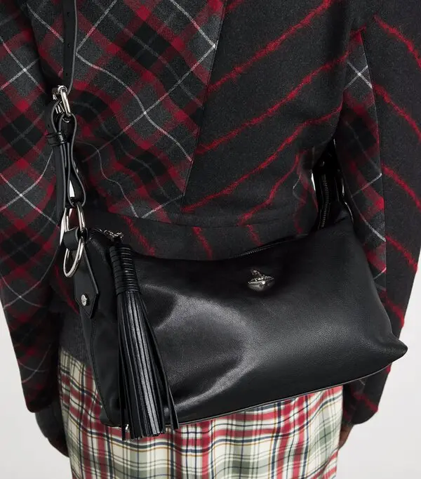 VIVIENNE WESTWOOD Emma Leather Shoulder Bag - Black