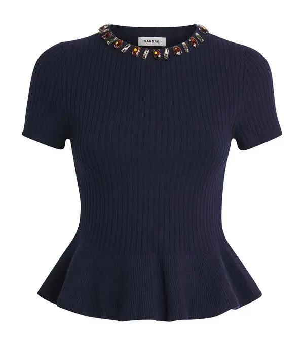Sandro Wool-blend Embellished Sweater