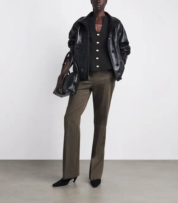 Sandro Button-up Peplum Top