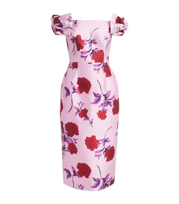 Rebecca Vallance Melora Off-shoulder Floral Midi Dress - Pink