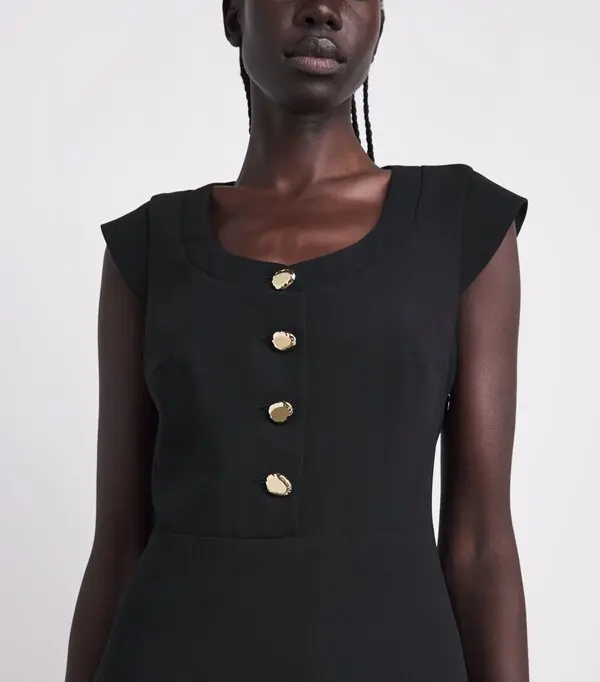 Sandro Structured Buttoned Mini Dress