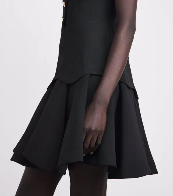 Sandro Structured Buttoned Mini Dress