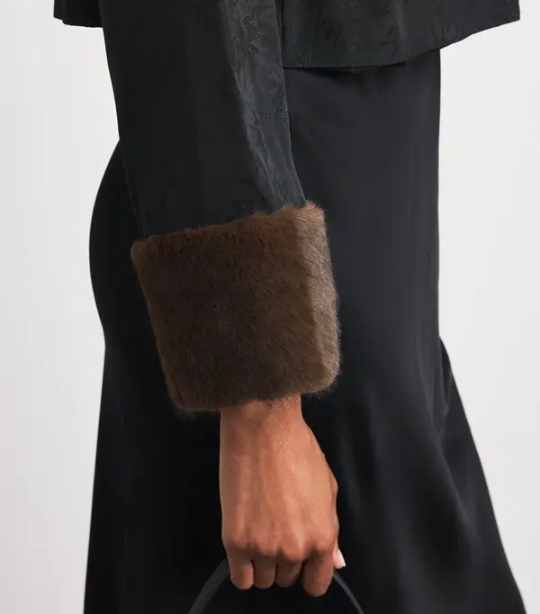 Rixo Faux Fur-trimmed Jacquard Luanne Jacket