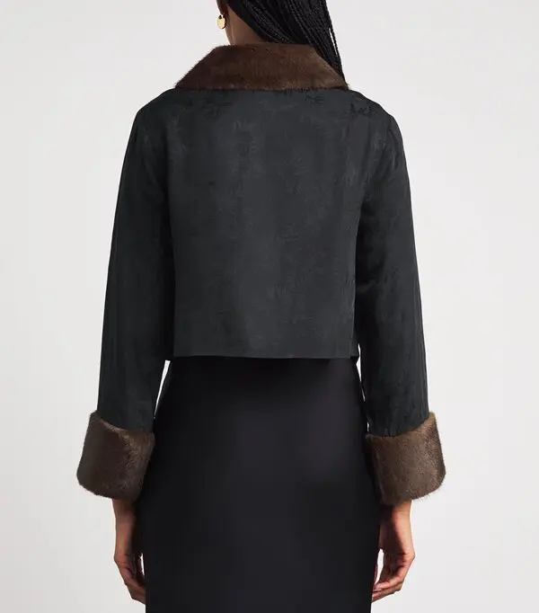 Rixo Faux Fur-trimmed Jacquard Luanne Jacket