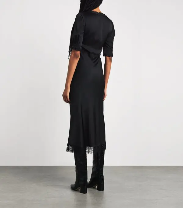 Rixo Satin Annina Midi Dress