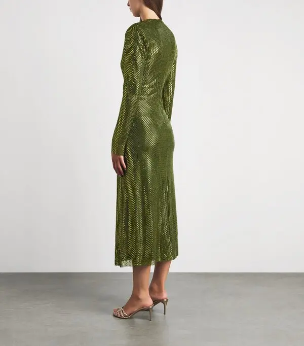 SELF-PORTRAIT Rhinestone-detail Midi Dress