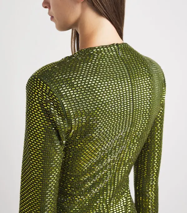 SELF-PORTRAIT Rhinestone-detail Midi Dress