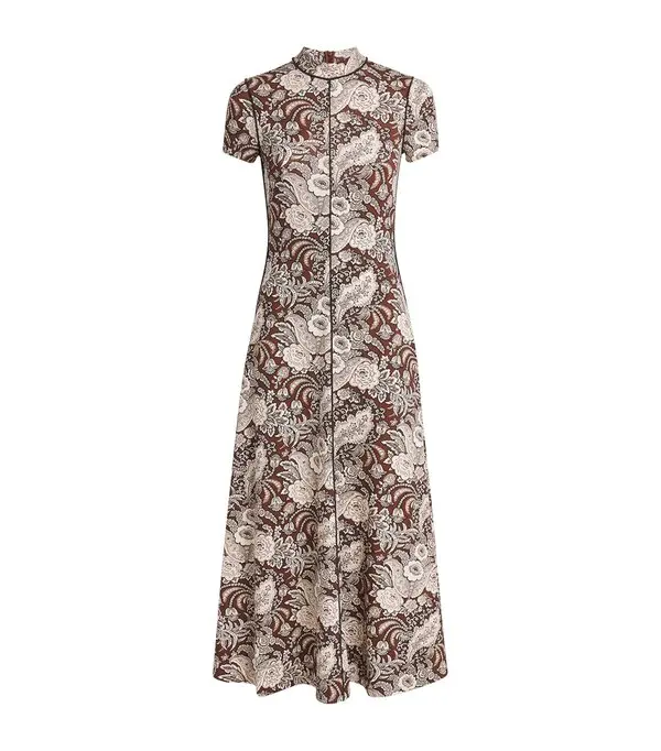 ME+EM Jersey Botanical Print Midi Dress
