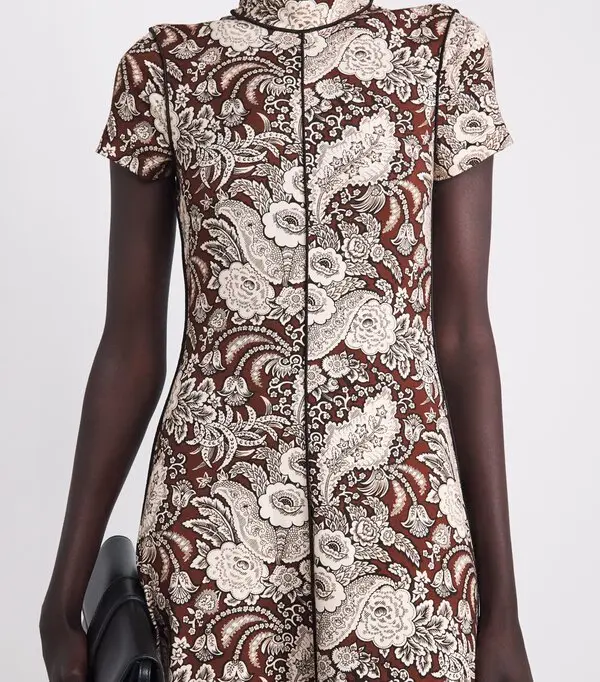 ME+EM Jersey Botanical Print Midi Dress