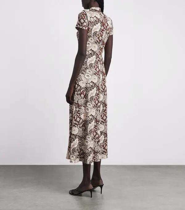 ME+EM Jersey Botanical Print Midi Dress