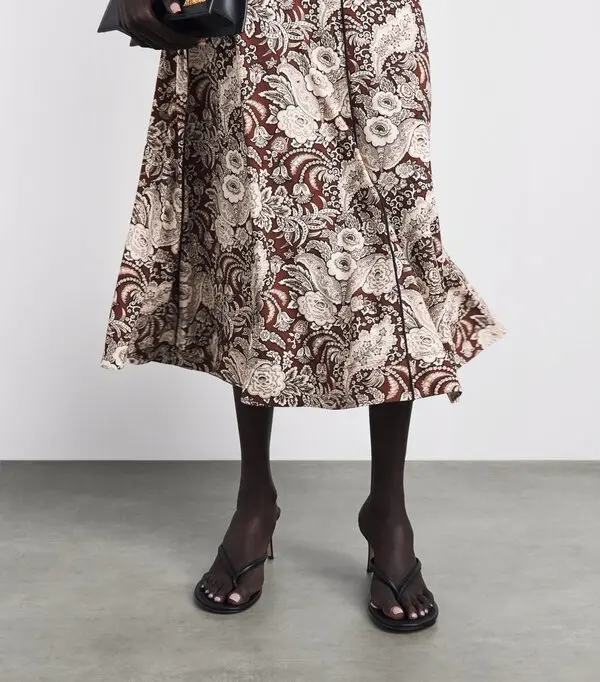 ME+EM Jersey Botanical Print Midi Dress