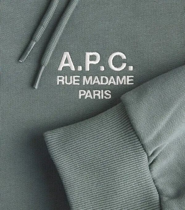 A.p.c. Cotton Rue Madame Logo Hoodie - White