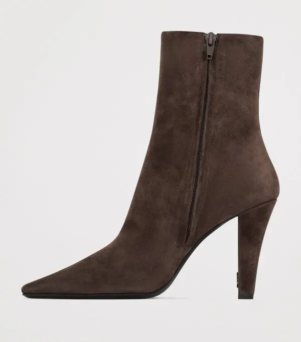 Saint Laurent Suede Jill Ankle Boots 95