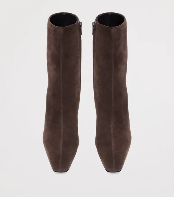 Saint Laurent Suede Jill Ankle Boots 95