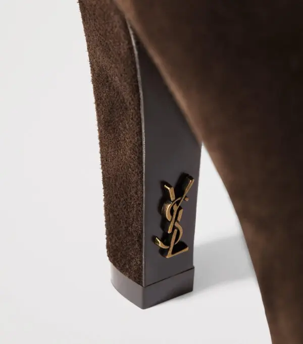 Saint Laurent Suede Jill Ankle Boots 95