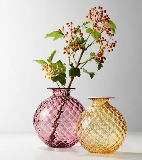 VENINI Monofiori Balloton Large Murano Glass Vase - Purple