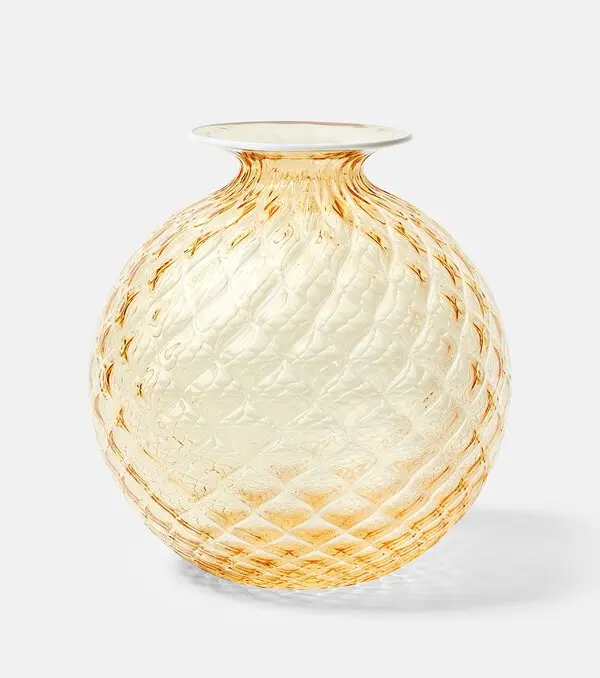 VENINI Monofiori Balloton Large Murano Glass Vase - Yellow