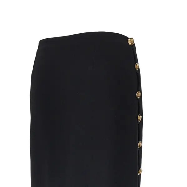 Versace Stretch Viscose Skirt With Medusa Buttons