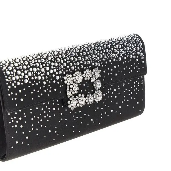 ROGER VIVIER Efflorescence' Satin Pouch With Rhinestones