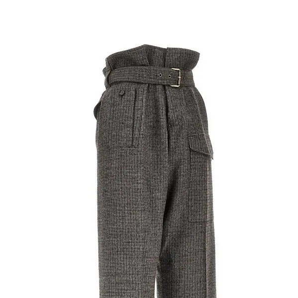 Etro Check Wool Pants With Belt