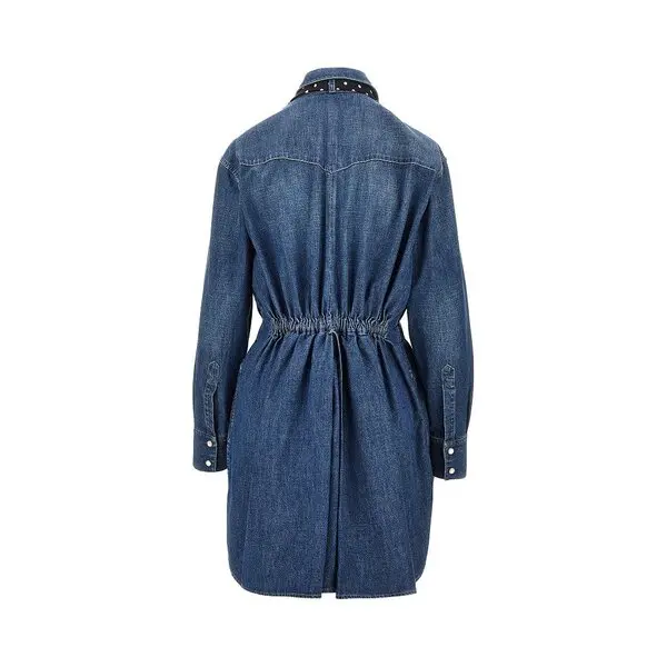 Valentino Garavani Denim Mini Dress With Silk Bow