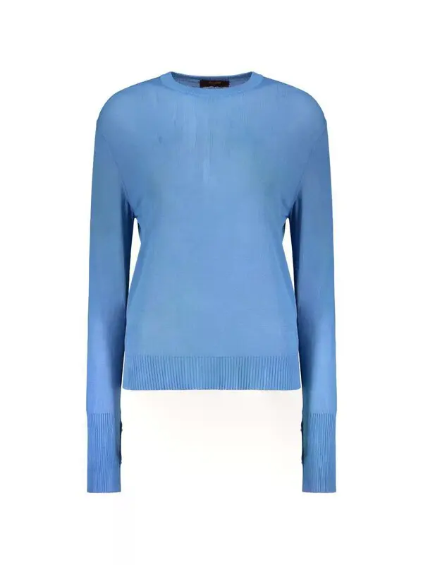 MOORER Button-detail Ribbed-trim Sweater