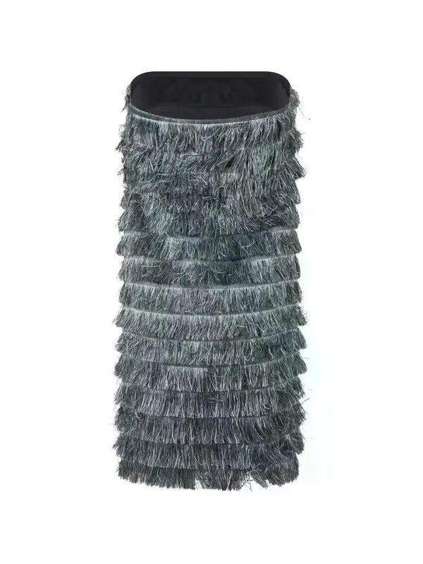 Alberta Ferretti Fringe-detail Strapless Mini Dress