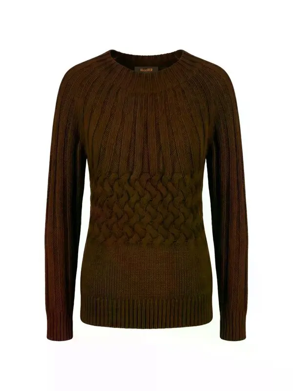 MOORER Anetta Cable-knit Ribbed Sweater