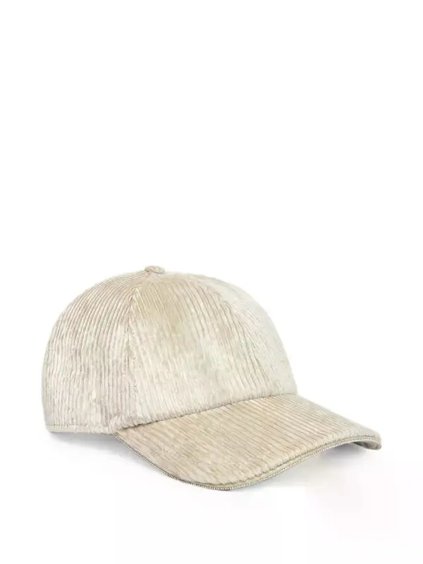 Peserico Corduroy-effect Crystal-embellished Baseball Cap
