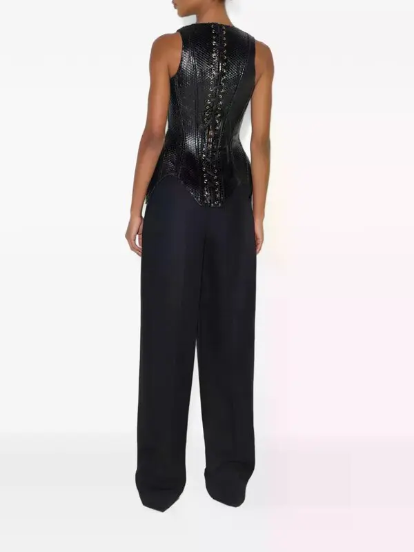 Elisabetta Franchi Nappa Leather Bustier Waistcoat