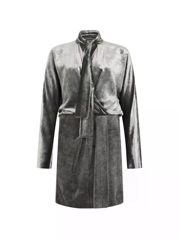 Alberta Ferretti Bow-detail Velvet Mini Dress
