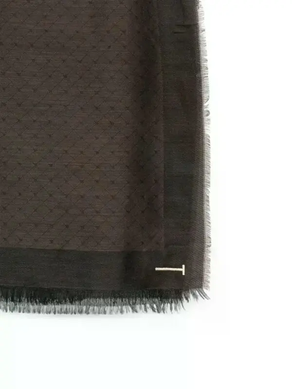 TOM FORD Monogram-jacquard Fringed Scarf