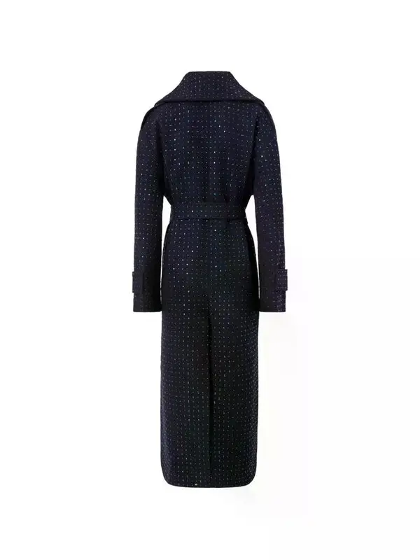 Pinko Rhinestone-embellished Belted Coat