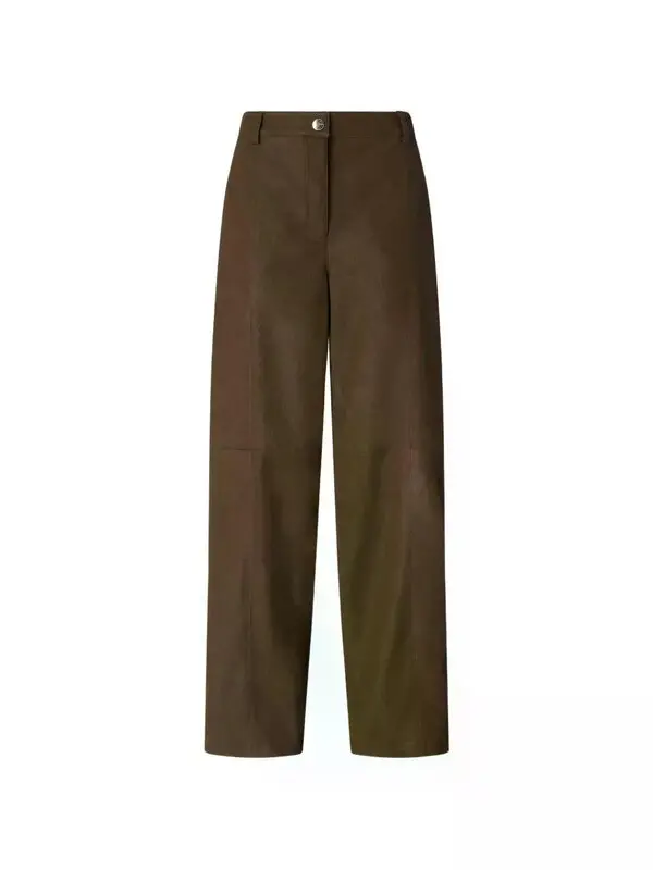 Pinko Textured Finish Wide-leg Trousers - Green