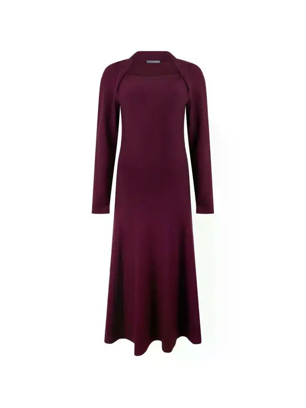 Alberta Ferretti Long-sleeve Wool Midi Dress