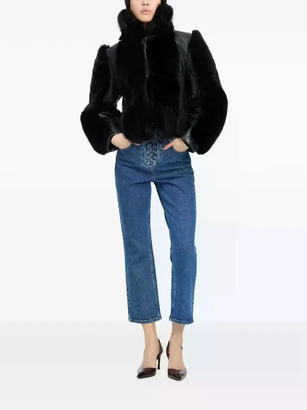 ROTATE BY BIRGER CHRISTENSEN Faux-fur Leather Jacket