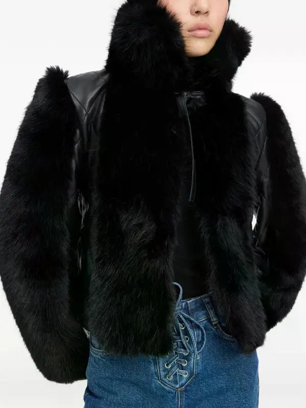 ROTATE BY BIRGER CHRISTENSEN Faux-fur Leather Jacket