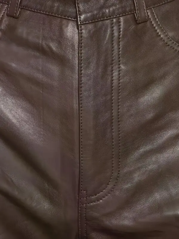 ROTATE BY BIRGER CHRISTENSEN High-waisted Straight-leg Trousers - Brown