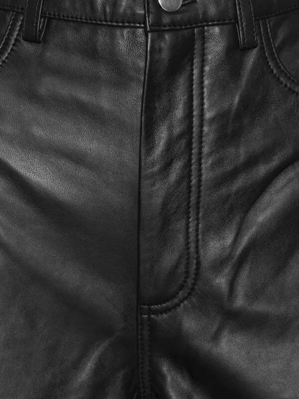 ROTATE BY BIRGER CHRISTENSEN Barrel-leg Leather Pants