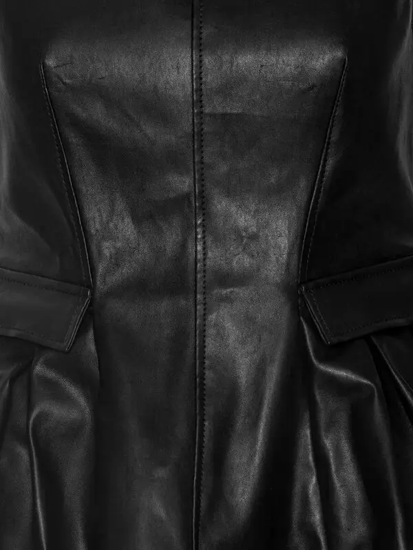 ROTATE BY BIRGER CHRISTENSEN Peplum Leather Top