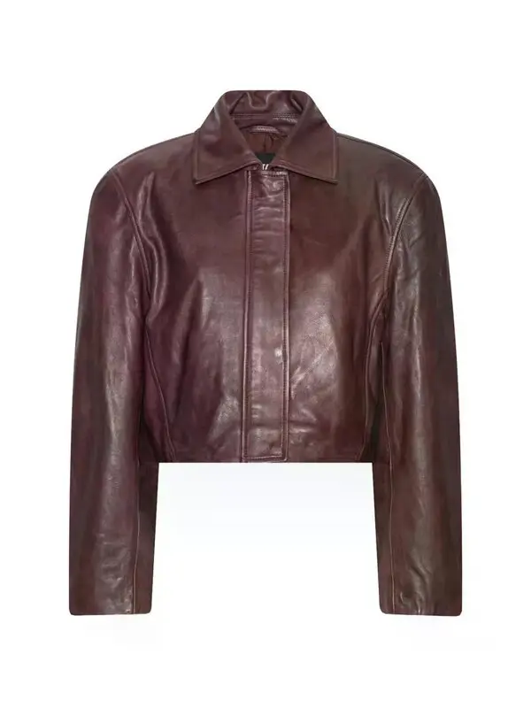 ROTATE BY BIRGER CHRISTENSEN Boxy Square Leather Jacket