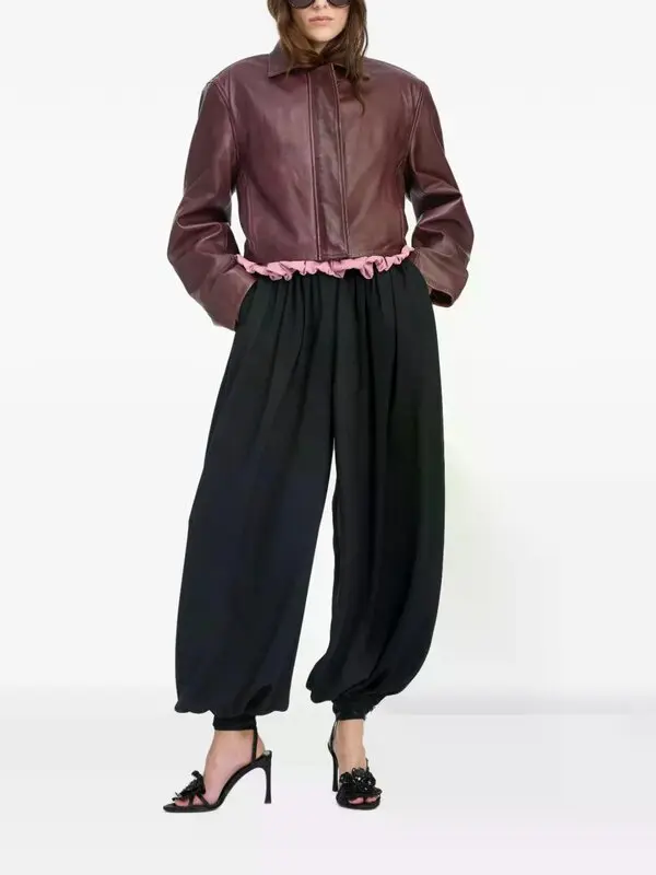 ROTATE BY BIRGER CHRISTENSEN Boxy Square Leather Jacket