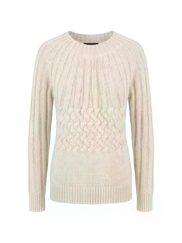 MOORER Cable-knit Ribbed Sweater