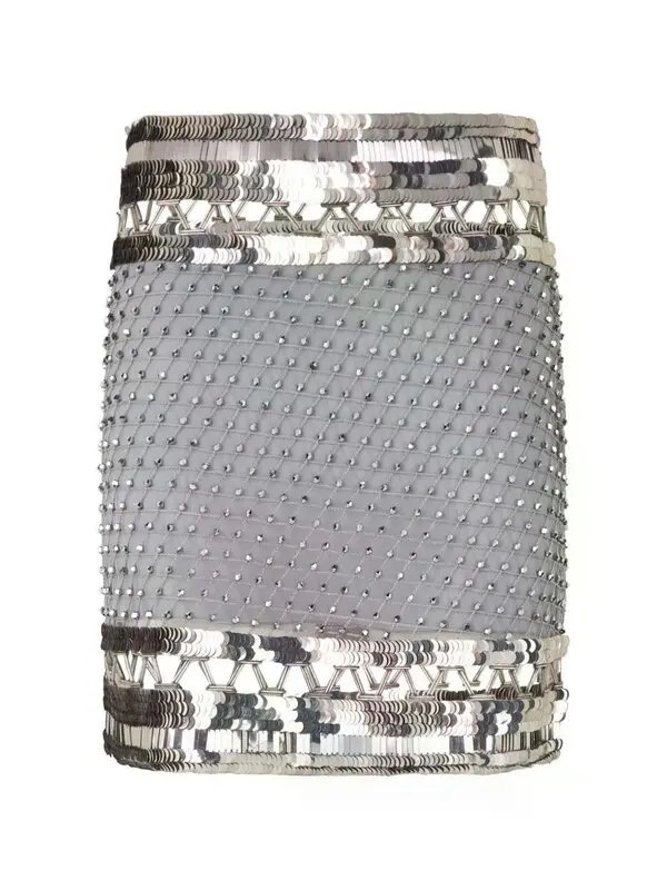 Alberta Ferretti Sequin-embellished Rhinestone-embellished Mini Skirt
