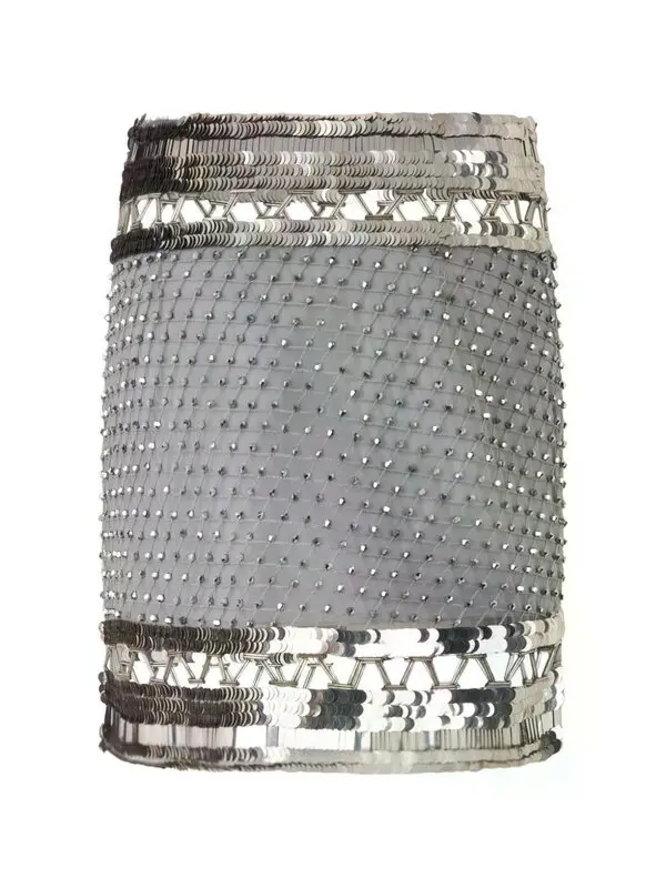 Alberta Ferretti Sequin-embellished Rhinestone-embellished Mini Skirt