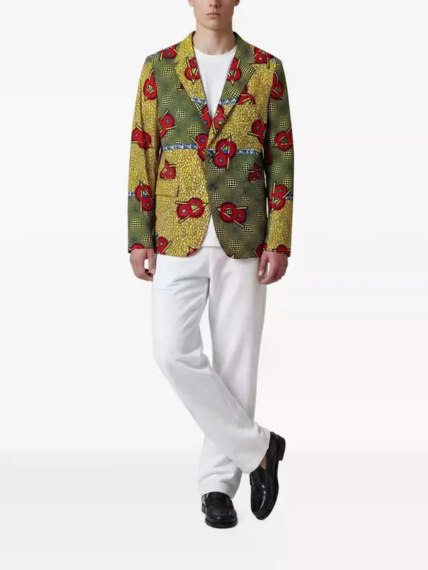 Vintage Graphic-print Single-breasted Blazer