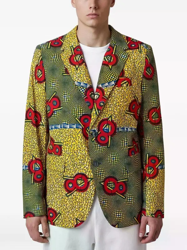 Vintage Graphic-print Single-breasted Blazer