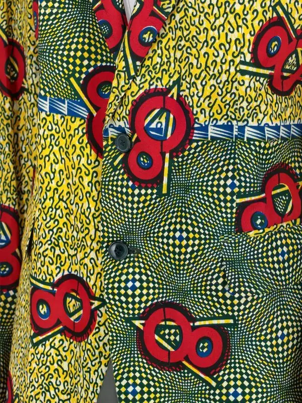 Vintage Graphic-print Single-breasted Blazer