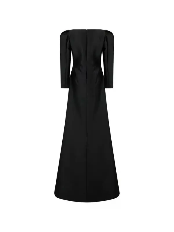 Alberta Ferretti V-neck Maxi Dress With Bow Detail
